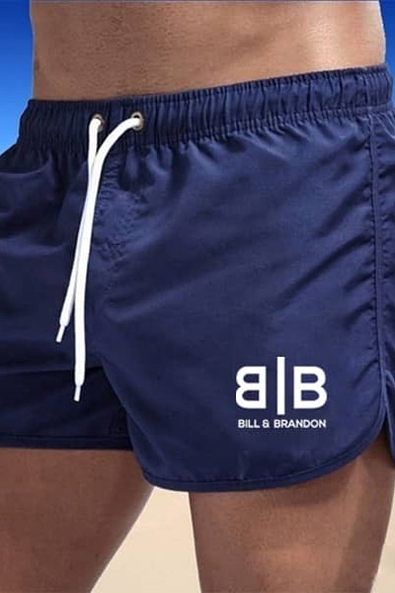 Blue short shorts trendy menswear | Bill and Brandon